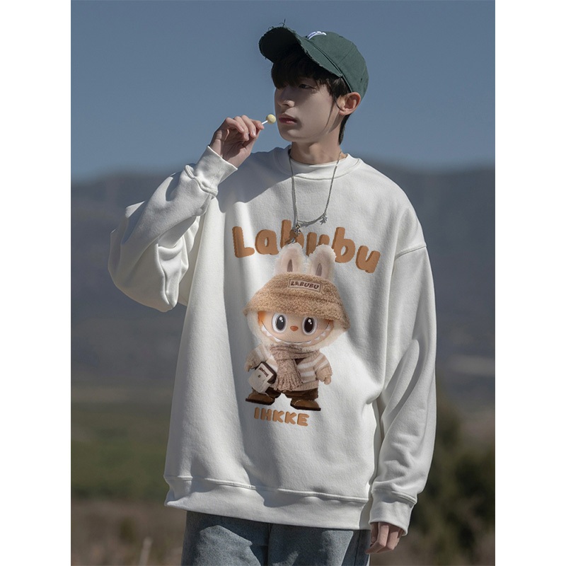 Jual PUERTO Sweater Pria Lengan Panjang Cartoon Labubu Rabbit/Retro ...