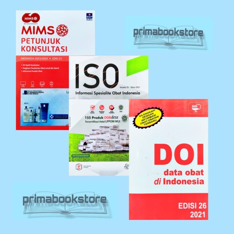 Jual Buku Seri Farmasi DOI (Data Obat di Indonesia), Mims 2023/2024 ...