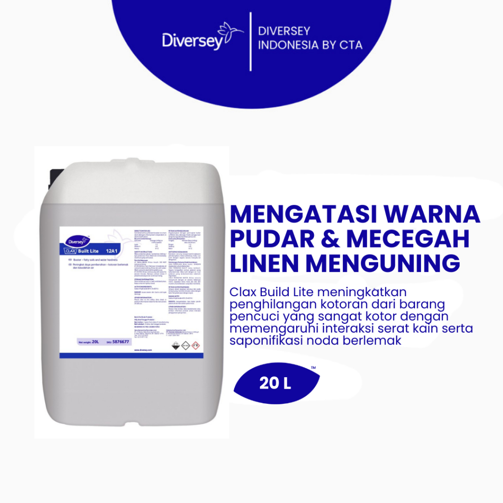 Jual Diversey Clax Built Lite - 20 LITER - Laundry Booster - Water ...