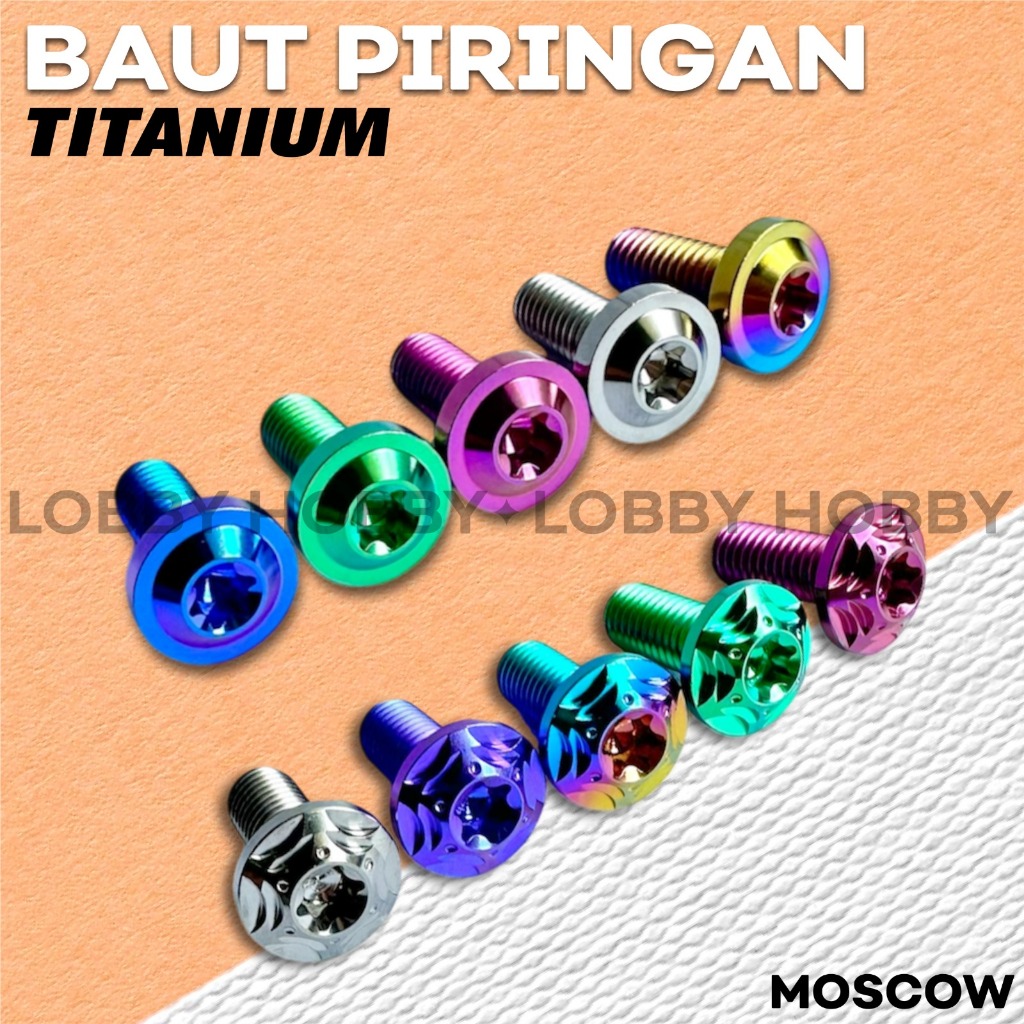 Jual BAUT PIRINGAN CAKRAM TITANIUM DRAT 12 BAUT CAKRAM L M8X20mm HARGA PERBIJI BAUT DISC CAKRAM ...