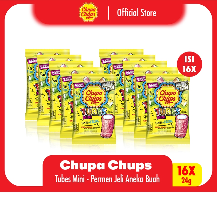 Jual Chupa Chups Sour Tubes 24g - Permen Jeli Asam Manis Rasa Buah Tropikal (1 Box) | Shopee ...
