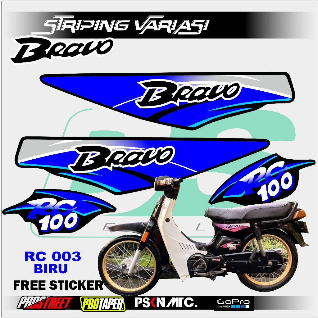 Jual STICKER STRIPING VARIASI MOTOR SUZUKI BRAVO RC100 / STIKER ...