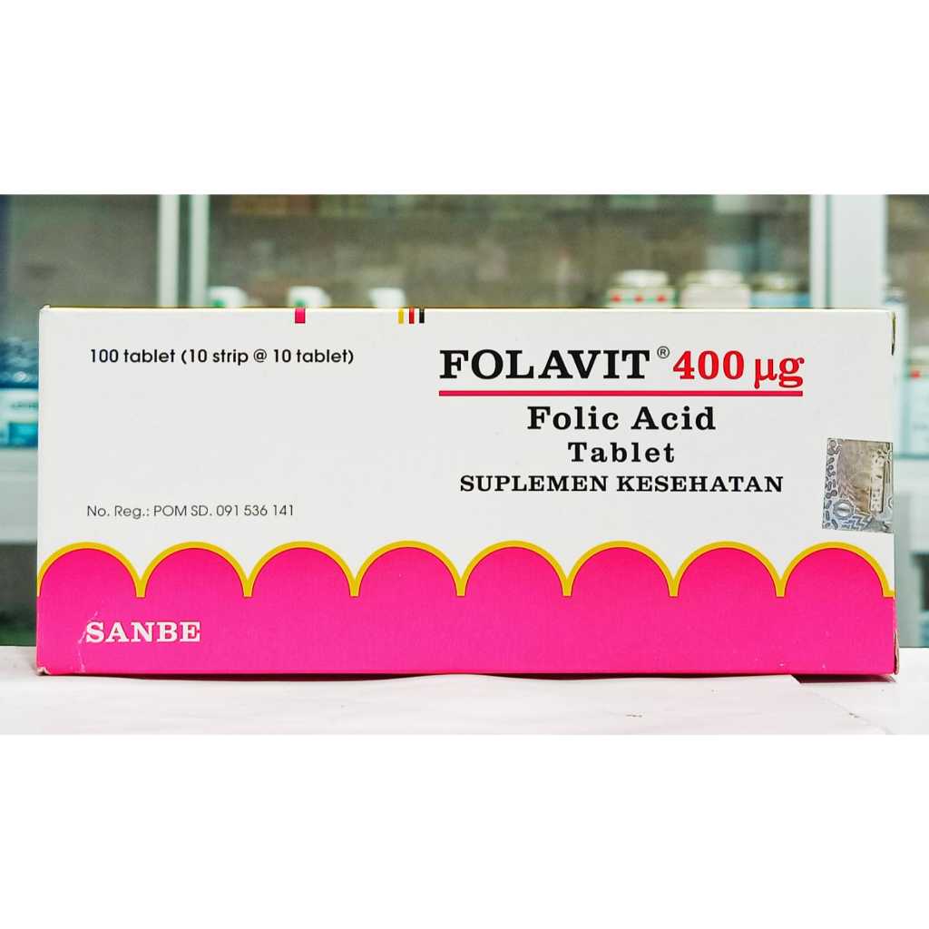 Jual Folavit 400MCG 1 KOTAK ISI 100 TABLET - Suplemen Asam Folat Untuk ...
