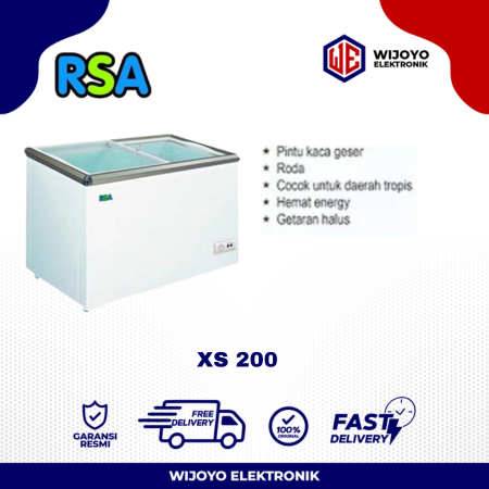Jual RSA Sliding Flat Glass Freezer XS-200 / XS200 kaca datar 171 liter ...