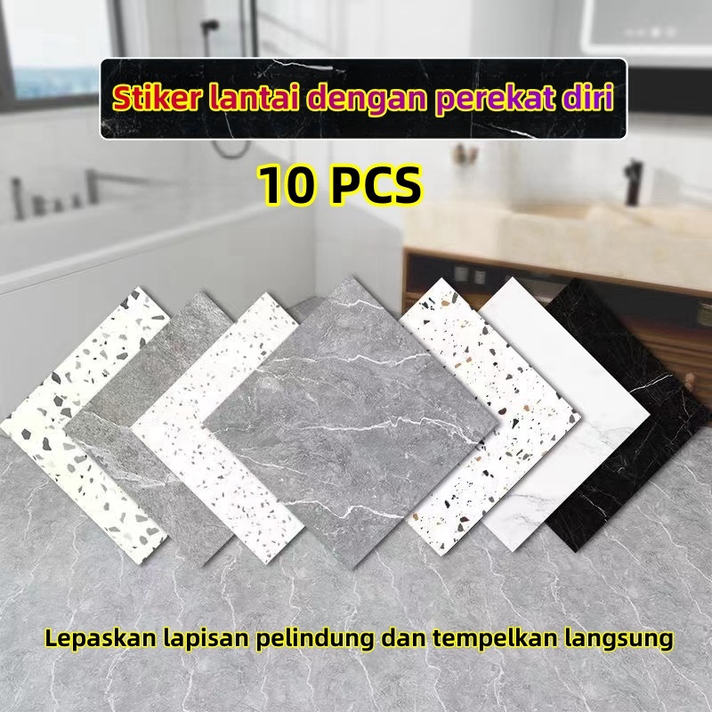 Jual 30 * 30cm/10pcs stiker lantai PVC berperekat stiker lantai dapur ...