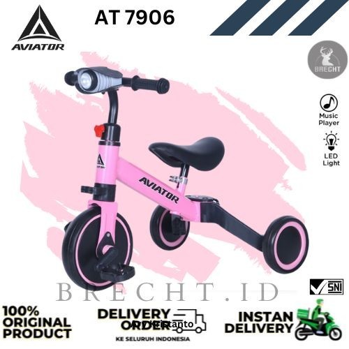 Jual Sepeda Anak Tricycle Push Bike AVIATOR AT 7906 (3 In 1) Balance ...