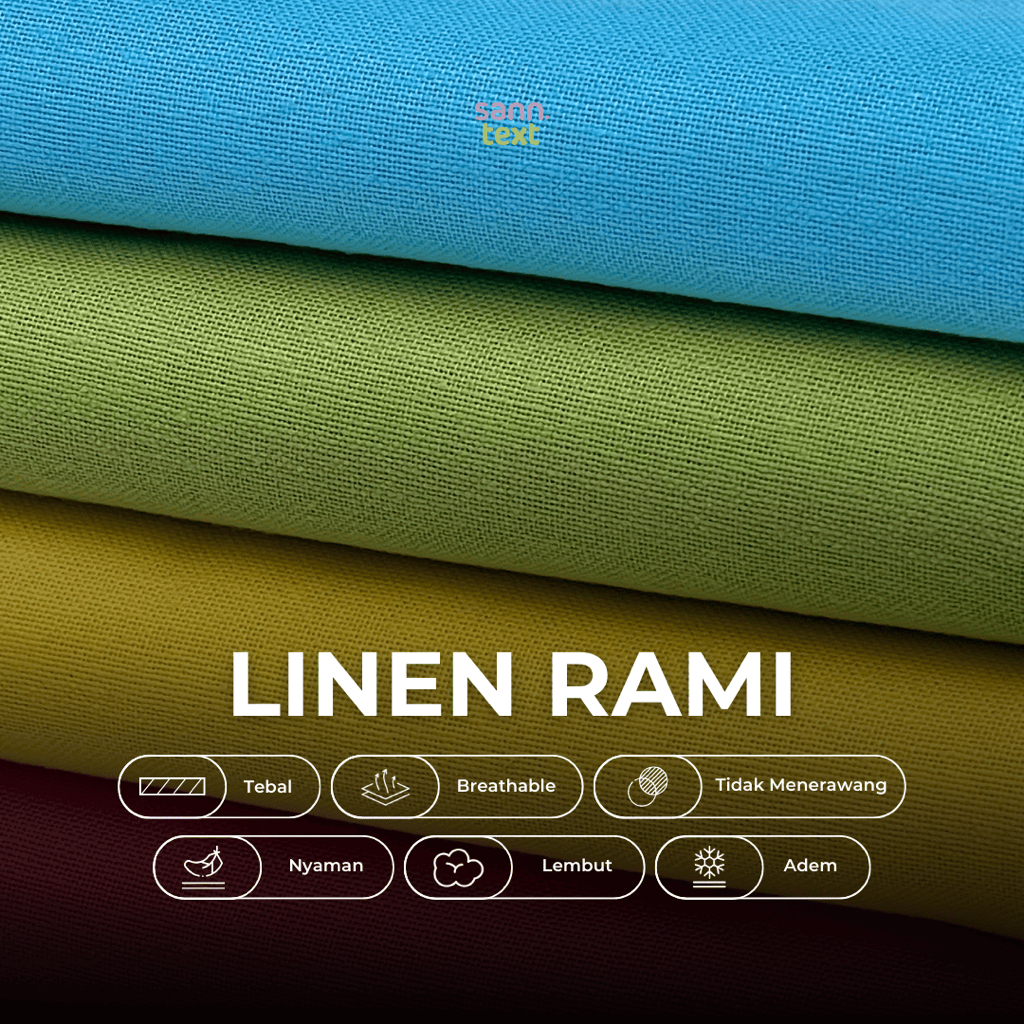 Jual Sanntext Kain Kahatex Linen Rami Potongan @90x150 Per Warna ...