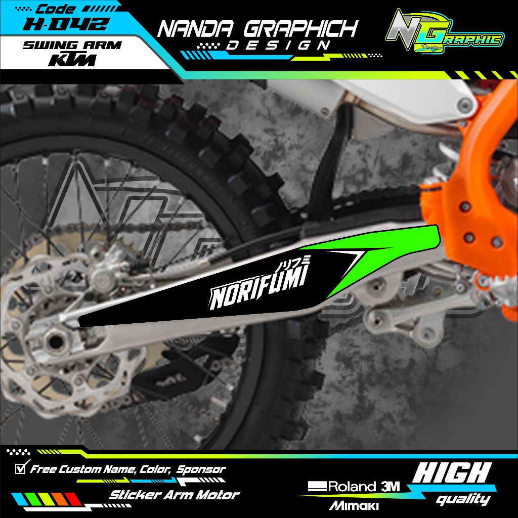 Jual Stiker Swing ARM KTM Kanan Kiri Satu Pasang Sticker Motor Variasi ...