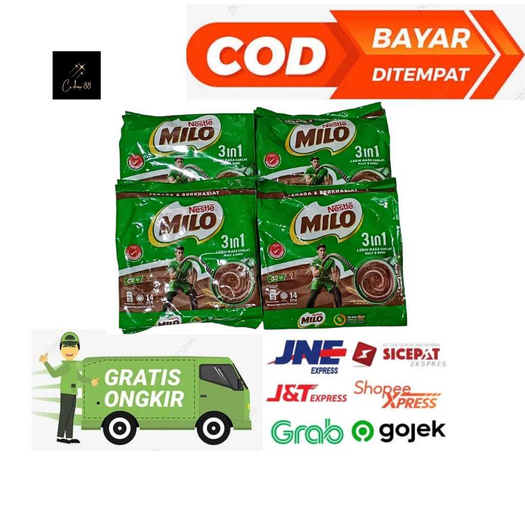 Jual Milo Sachet Isi 14 Stik Pek x 33gr Asli Malay Halal milo 3in1 ...