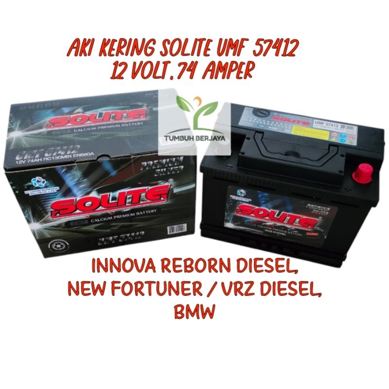 Jual Aki Kering SOLITE UMF 57412 Innova Reborn New Fortuner Diesel VRZ Spin Diesel | Shopee ...