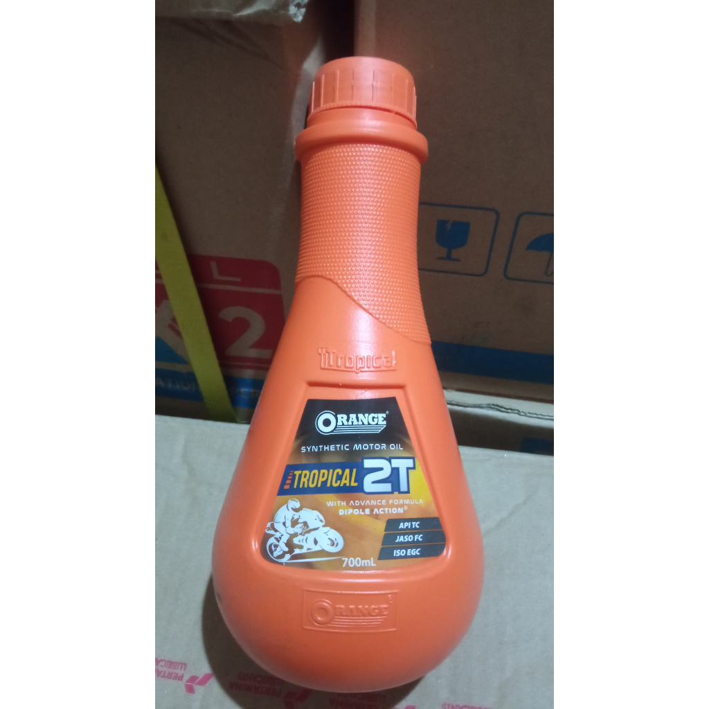 Jual OLI 2T / OLI SAMPING MOTOR 2 TAK ORANGE / ORANGE 2T TROPICAL 700 ML (0,7L) | Shopee Indonesia