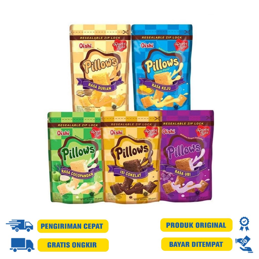 Jual Oishi PILLOWS Pouch 100 Gram - Ubi Ungu | Keju | Chocolate ...