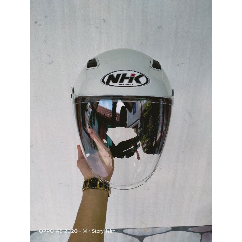 Jual Helm NHK R1-Max White Pearl | Shopee Indonesia
