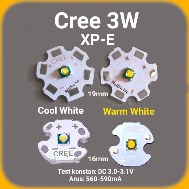 Jual HPL CREE 3W High Power Led 3 watt XP-E xpe lampu senter lampu ...