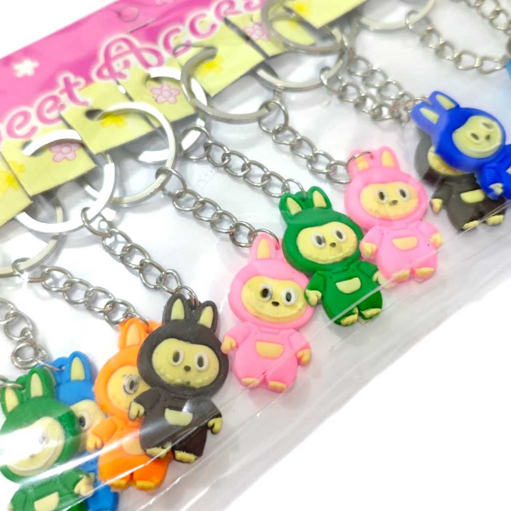 Jual Gantungan Kunci LABUBU Lucu / Gantungan Kunci Karakter Labubu Karet Keychain Souvenir ...