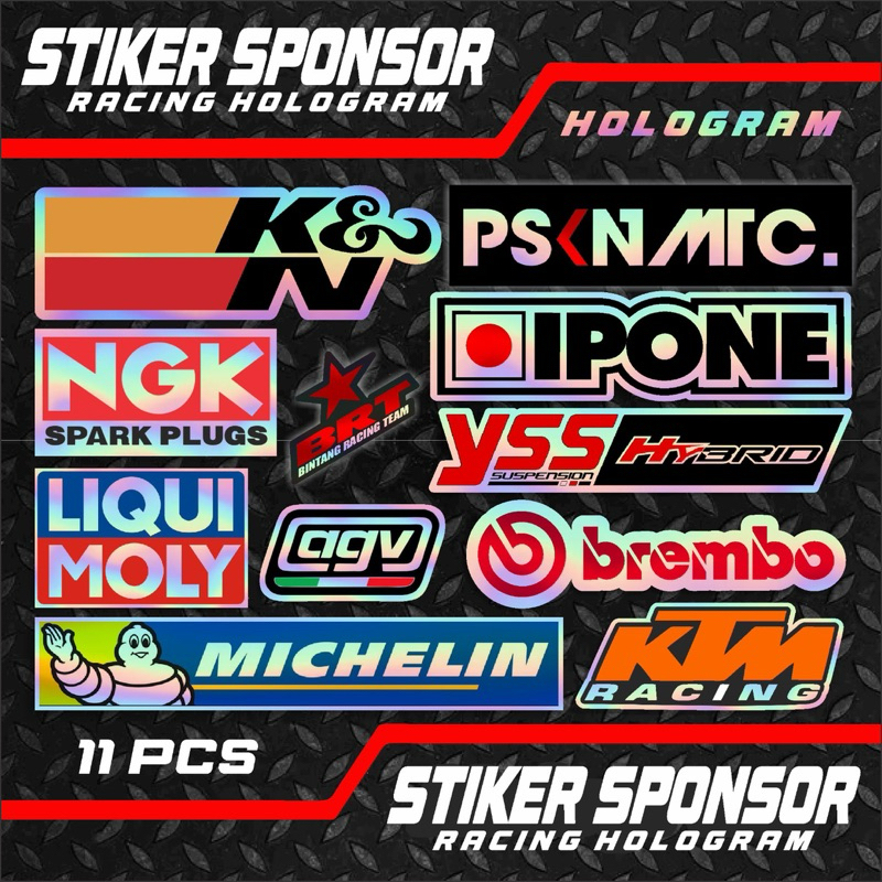 Jual STIKER HOLOGRAM STIKER SPONSOR RACING STIKER PACK RACING MOTOR ...