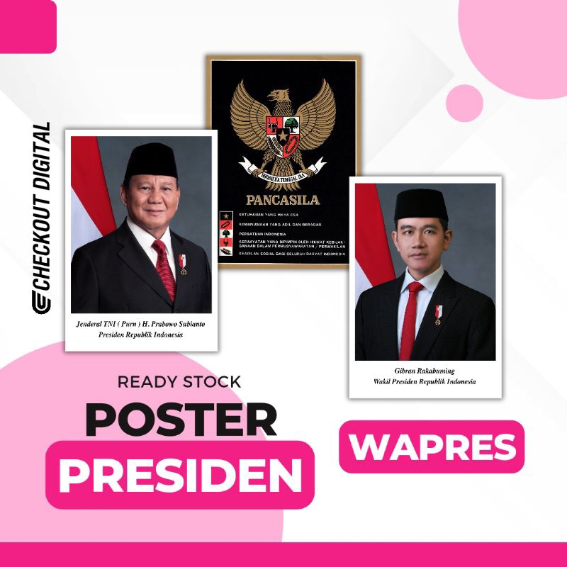 Jual Poster Presiden Wakil Presiden RI / Poster Gambar Foto Prabowo ...
