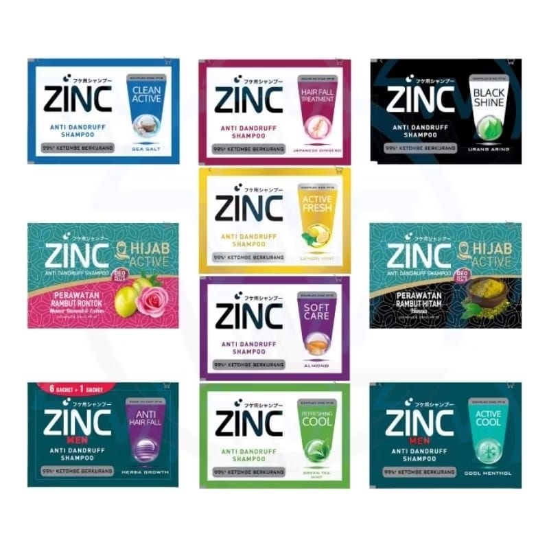 Jual ZINC SHAMPO 10 ML X 12 SACHET (1 RENTENG) Sampo Rambut | Shopee ...