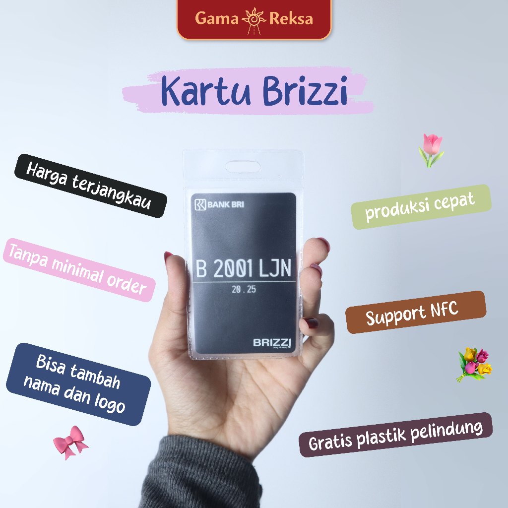 Jual Custom Kartu BRIZZI BEBAS /E-Toll Print BISA CETAK FOTO 1 SISI ...