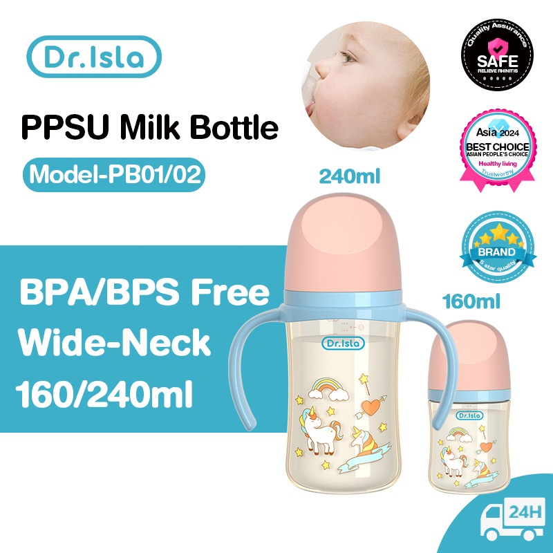 Jual Dr.isla Dot Bayi Botol Susu PPSU 160/240Ml Anti Tumpah Botol susu bayi newborn BPA Free ...