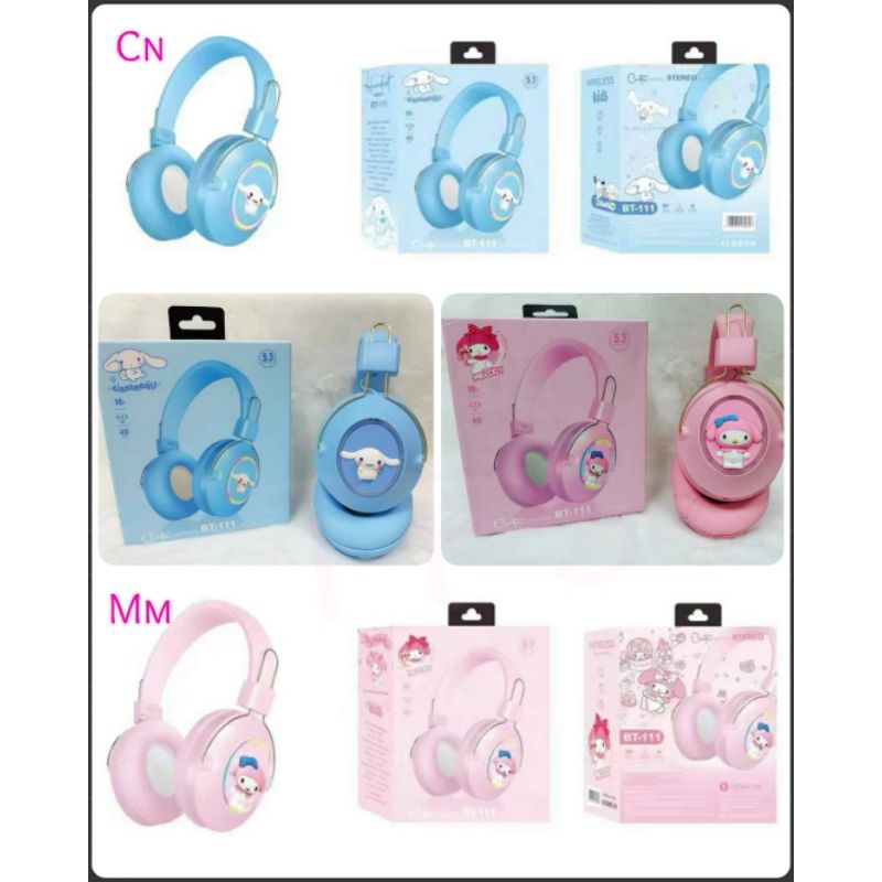 Jual Headset wireless melody pochacco cinnamoroll timbul with light ...