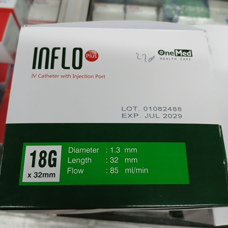 Jual l.V Catheter Inflo 18G plus / isi 50 pcs / onemed | Shopee Indonesia