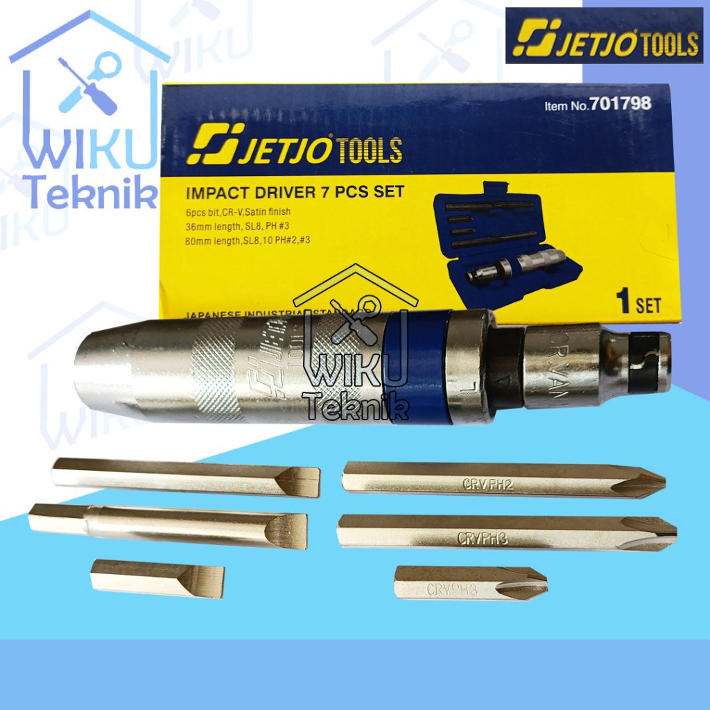 Jual Jetjo Obeng Ketok Set 5pcs + 2pcs / Impact Driver Obeng Gedor ...