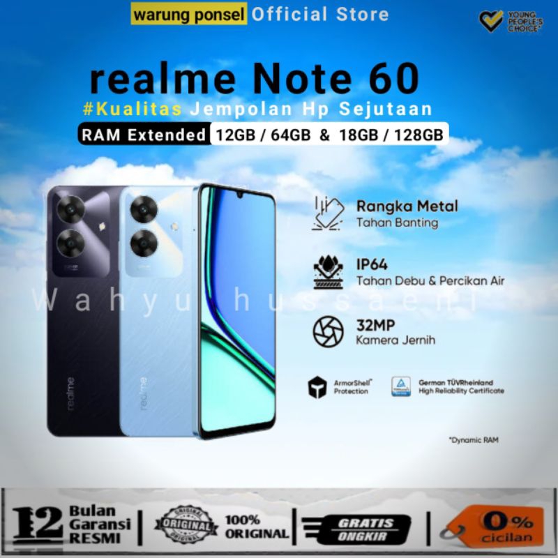 Jual realme Note 60 ram 12GB*/64GB & ram 18GB*/128GB | 32MP Super clear ...