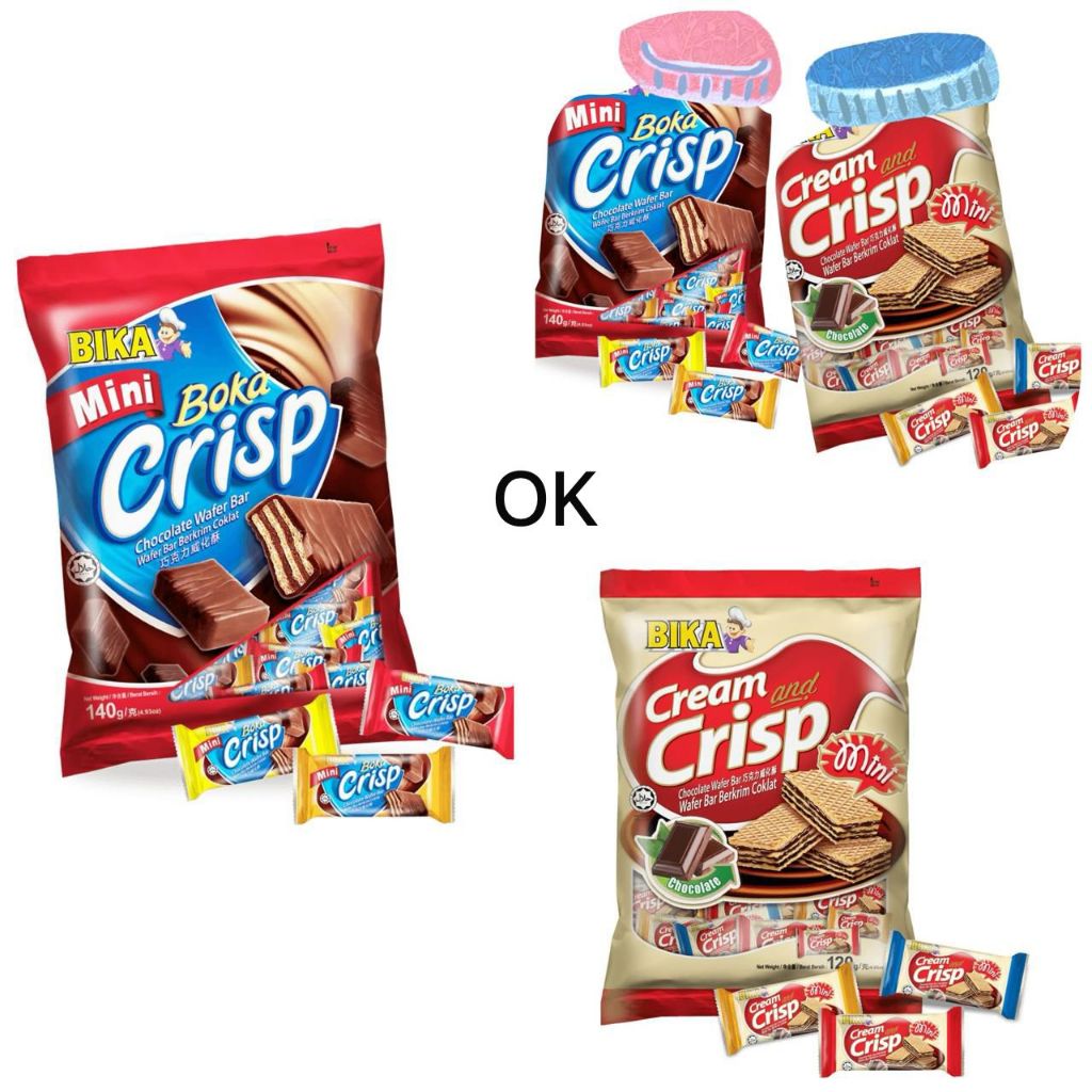 Jual OK9204 BIKA Mini Cream Crips / Mini Boka Crisp WAFER BAR / Biskut ...