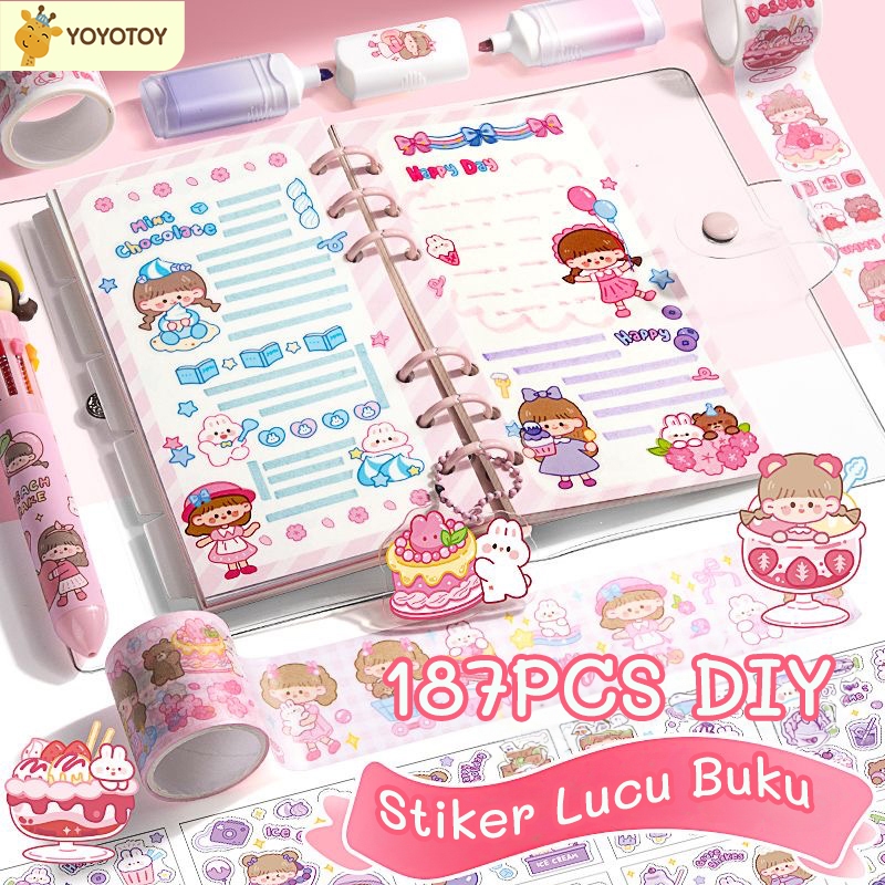 Jual DIY Stiker Lucu Buku DIY Gantungan Kunci Set Stiker Label Buku ...
