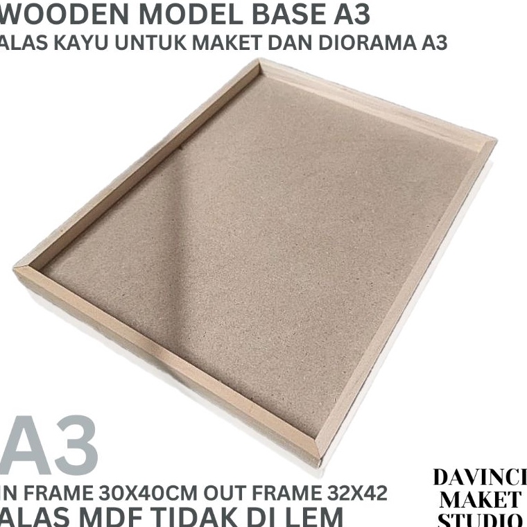 Jual Alas Maket Dasar Diorama Frame Kayu A3 32cm x 42cm Wooden Model ...
