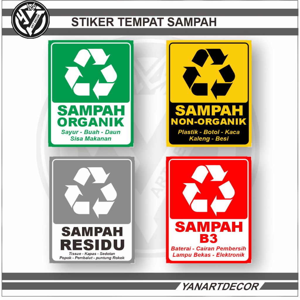 Jual STIKER TEMPAT SAMPAH ORGANIK , STIKER SAMPAH NON ORGANIK , STIKER ...