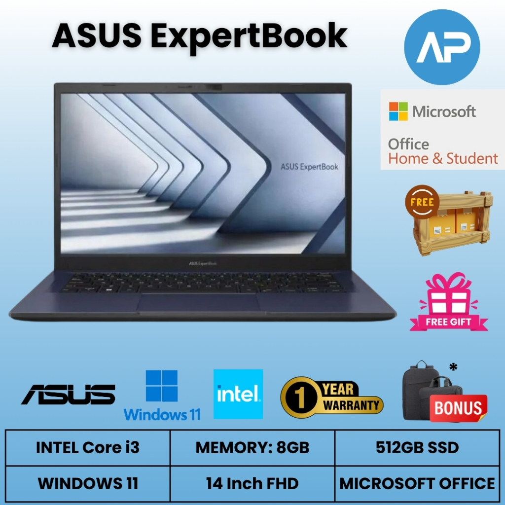 Jual Laptop Asus ExpertBook Intel Core i3 - 8GB - 512GB SSD - 14 ...