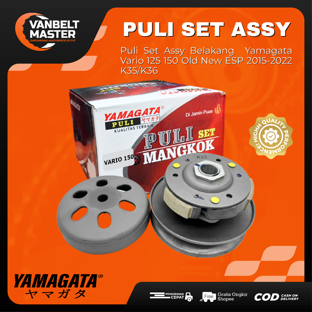 Jual Yamagata Pully Pulley Puli Belakang assy Honda Vario 125 150 Old New ESP 2015-2022 K35 K36 ...