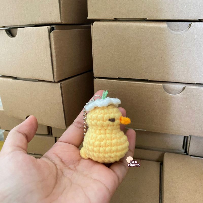 Jual duck crochet keychain gantungan kunci bebek handmade | Shopee ...