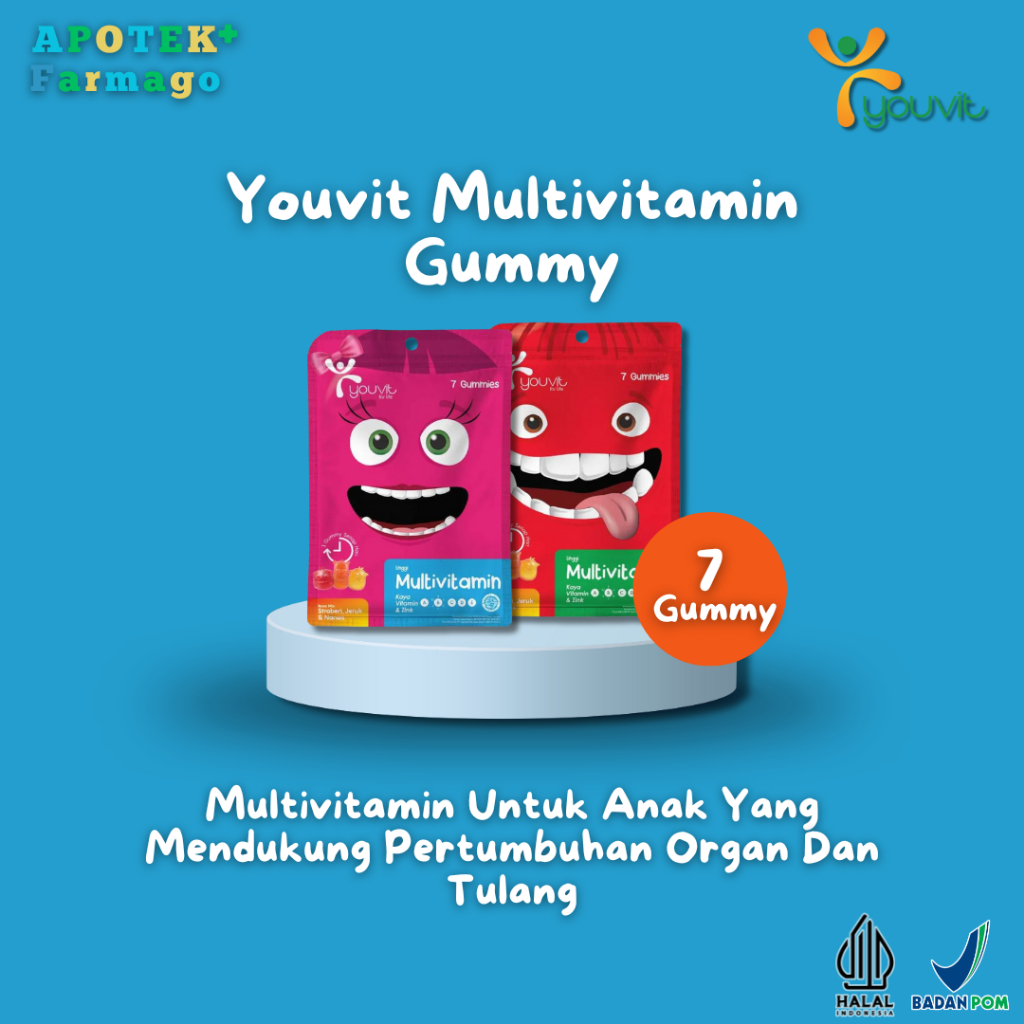 Jual Youvit Multivitamin Anak 1 Sachet isi 7 Gummy / Vitamin Anak / Multivitamin | Shopee Indonesia