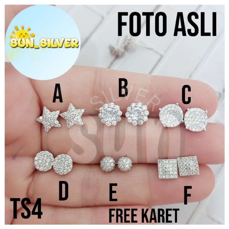 Jual GIWANG PERAK 925 LAPIS MAS PUTIH ANTING TUSUK TS4 | Shopee Indonesia