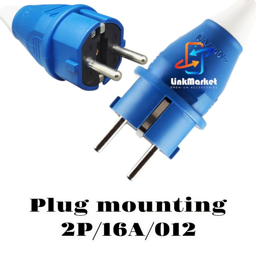 Jual PLUG MOUNTING MALE STEKER 2PIN 16A 012/INDUSTRIAL PLUG 2PIN 16A ...