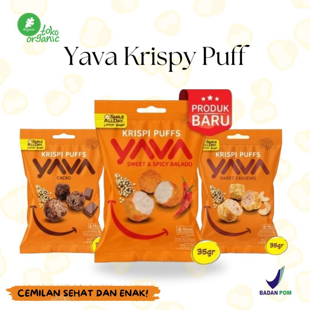 Jual Yava Krispy Puff Camilan Sehat cocok untuk Diet, Rendah Gula dan ...