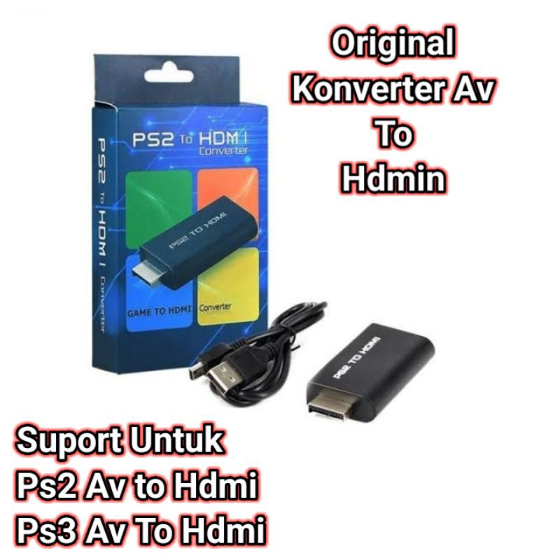 Jual Original Converter Konverter Av Ps2 Ps3 To HDMI | Shopee Indonesia