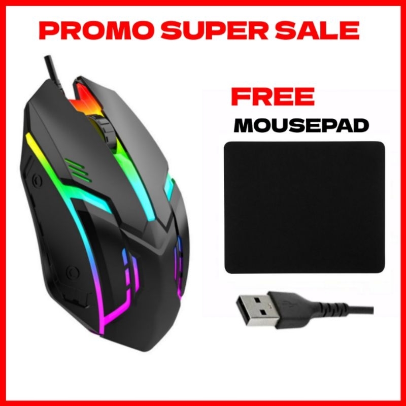 Jual MOUSE GAMING X1 LED / MOUSE KABEL USB / MOUSE GAMING RGB FREE ...