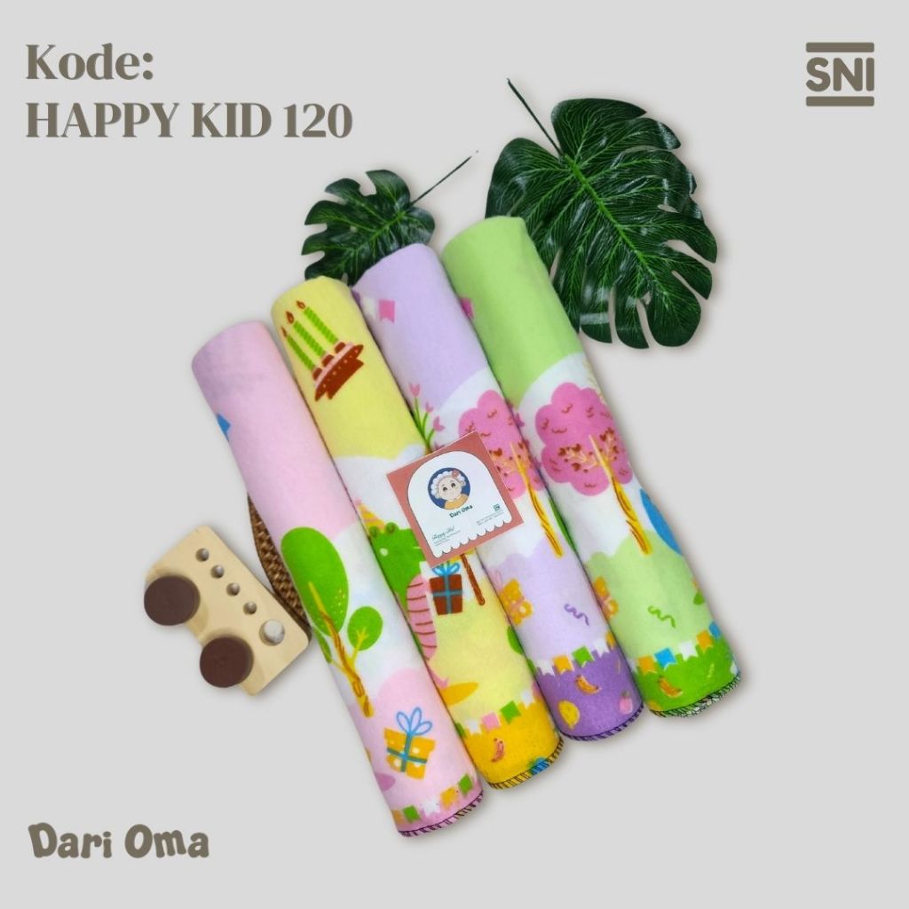 Jual 4 Pcs Bedong Bayi Jumbo / Baby Swaddle Flanel 120 x 75 SNI HAPPY ...