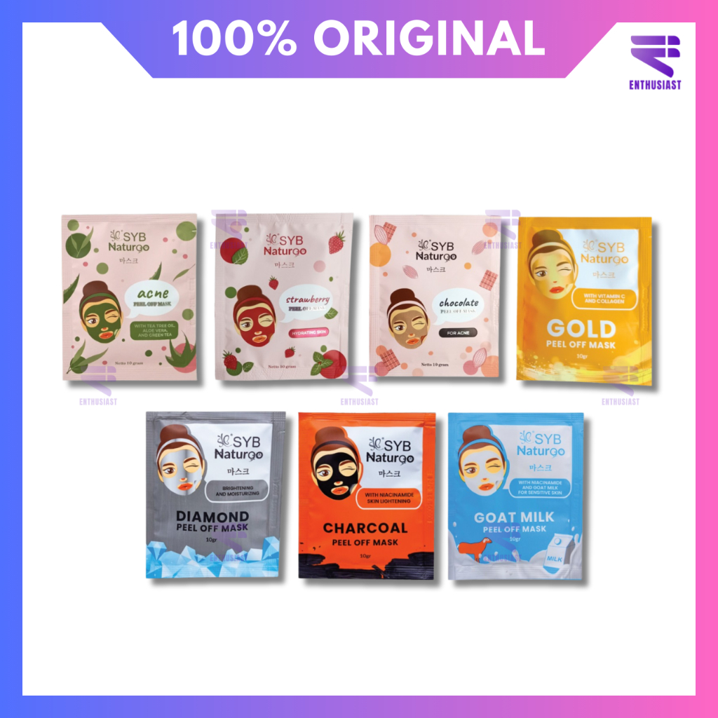 Jual SYB Naturgo Peel Off Mask Sachet (Acne, Chocolate, Strawberry ...