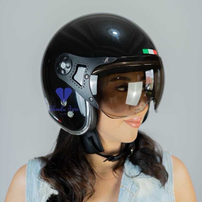 Jual HELM DAG PILOT ITALY Original LIST CHROME | Shopee Indonesia