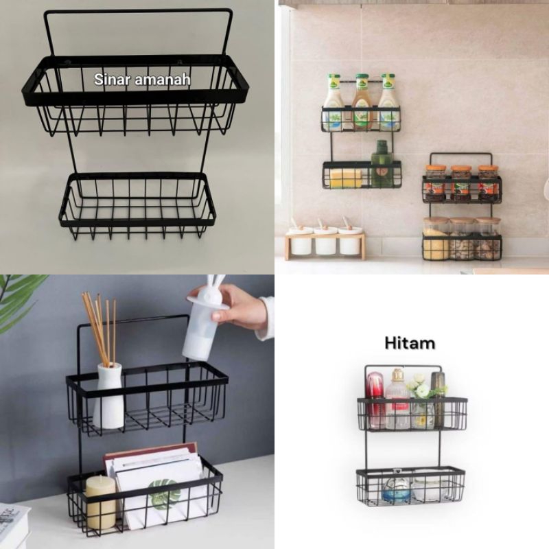 Jual Rack Bumbu Dapur Dinding Kitchen / Keranjang Serbaguna Rak ...