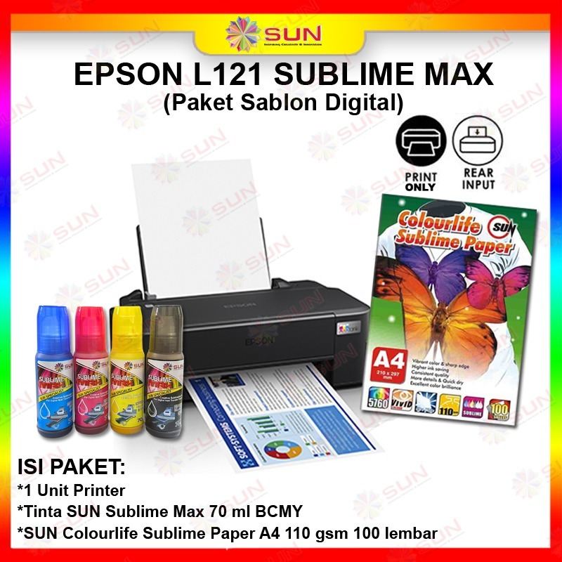 Jual Printer EPSON L121 L-121 L 121 ORIGINAL Printer A4 Pengganti L120 Printer Paket Sablon ...