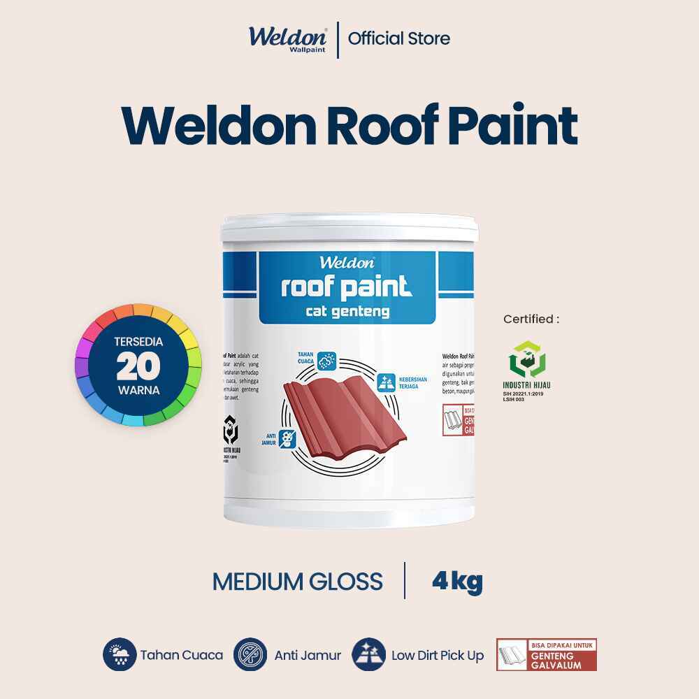 Jual Weldon Roof Paint - Cat Genteng (4kg) | Shopee Indonesia