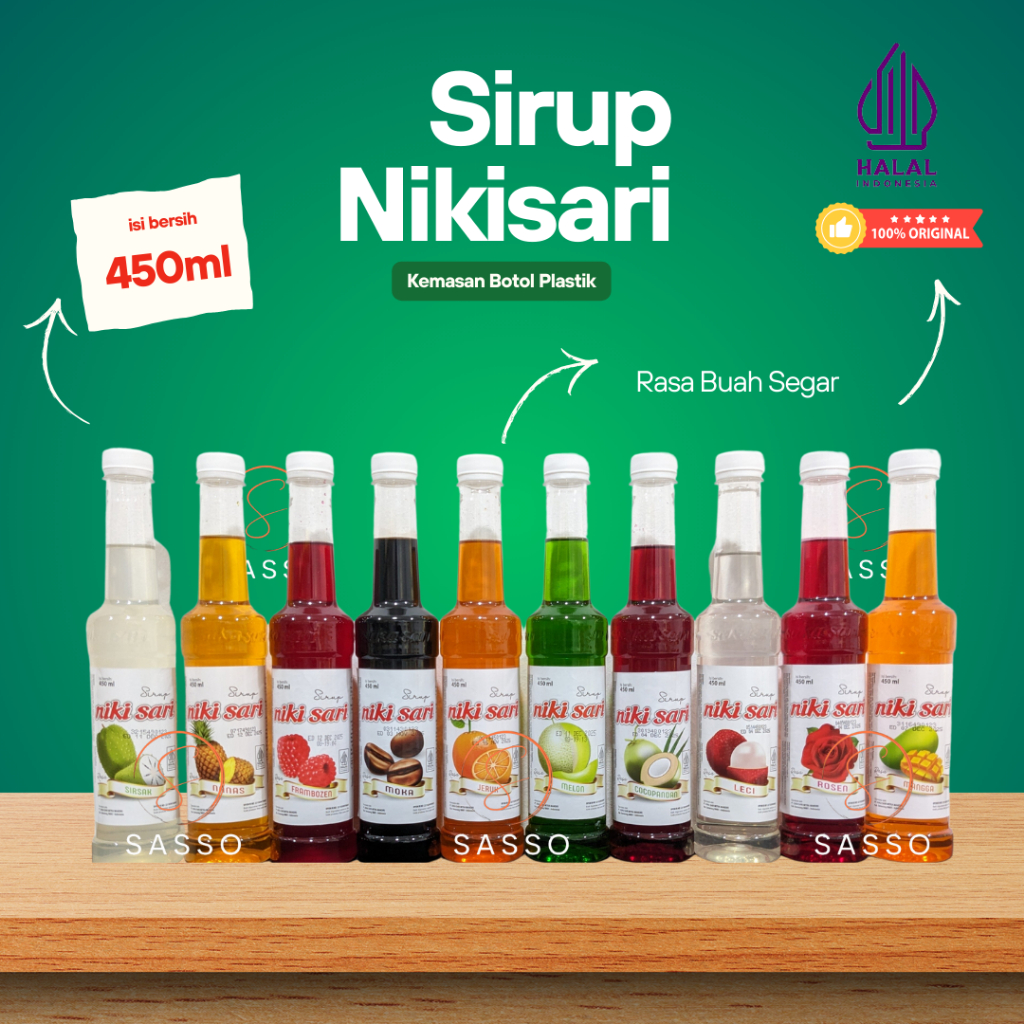 Jual Nikisari Sirup isi 450 ml, Syrup All Varian Minuman Rasa Buah ...