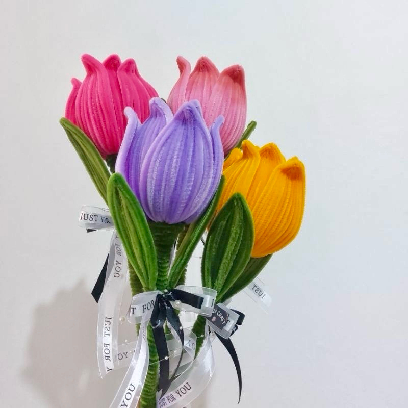 Jual Bunga tulip jumbo - bunga kawat bulu - bunga tulip besar - bunga ...