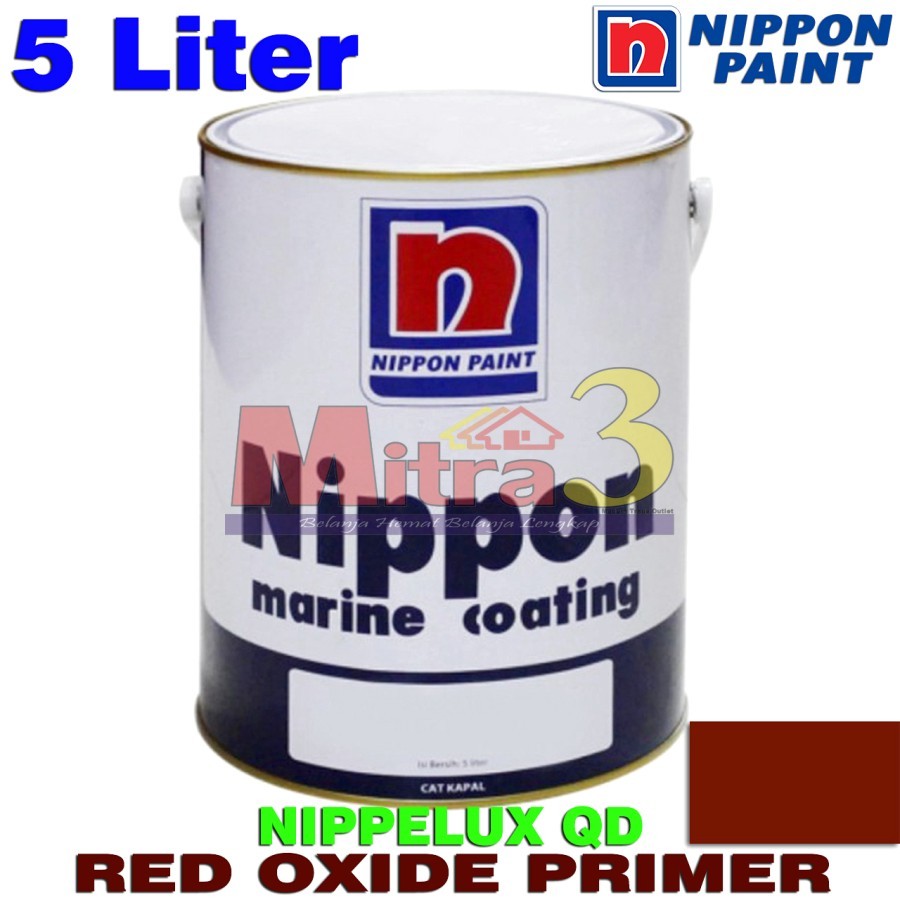 Jual Cat Dasar Kapal NIPPELUX QD Red Oxide PRIMER 5L Nippon Paint Marine Coating / Cat Dasar ...